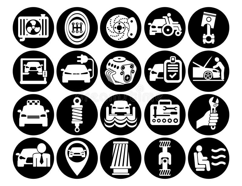 Car Icons Set for Web Design and User Interface Vector Stock Vector ...
