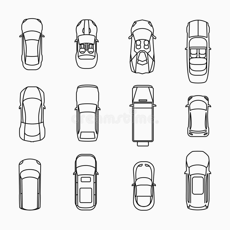 Car icons top view stock vector. Illustration of automobile - 58460715