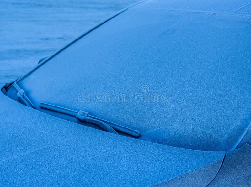 Car with Icy Windscreen in Winter Stock Photo - Image of drive, window ...