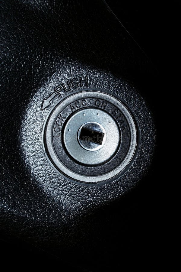 Car Ignition Keyhole with Four Step for Starting the Engine Stock Image ...