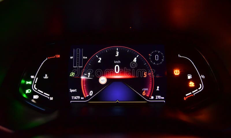 Digital Instrument Panel in a Modern Car Stock Photo - Image of ...