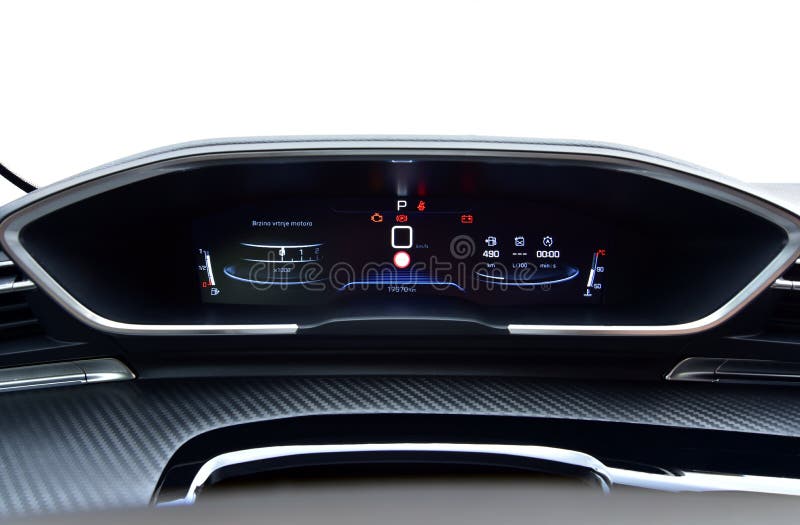 Digital Instrument Panel in a Modern Car Stock Image - Image of power ...