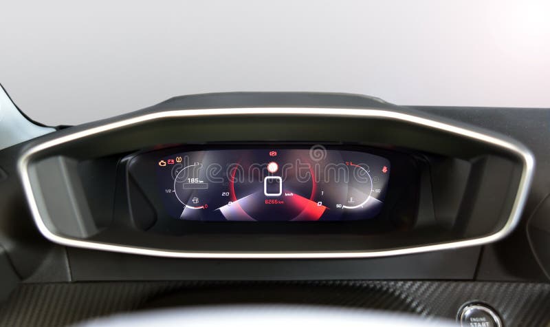 Digital Instrument Panel in a Modern Car Stock Image - Image of fuel ...