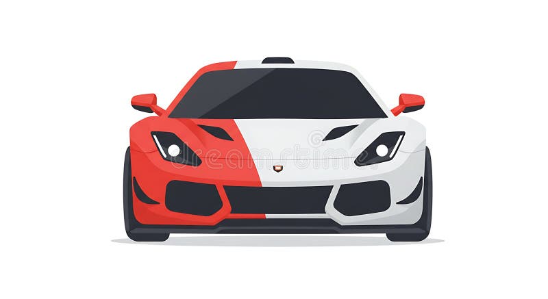 Car Illustration Front View with Two-tone Color Design Stock ...