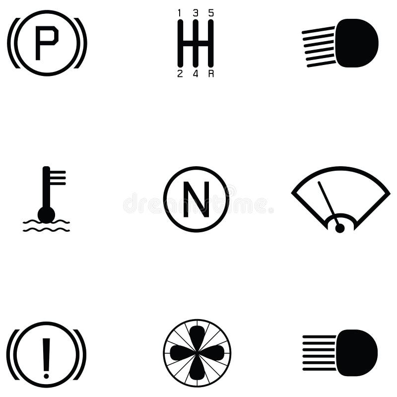 Car indicator icon set stock vector. Illustration of indicator - 120561845