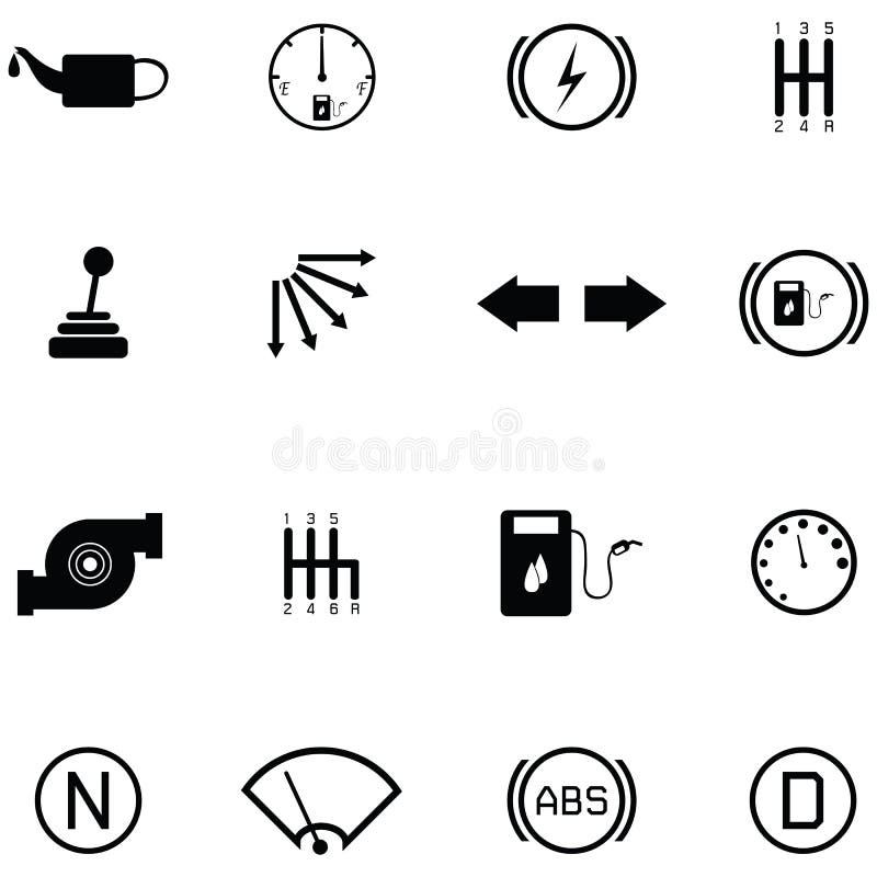 Car indicator icon set stock vector. Illustration of interface - 120562042