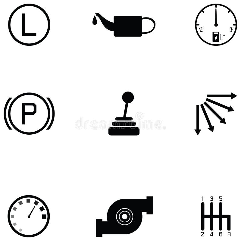 Car indicator icon set stock vector. Illustration of interface - 120562042