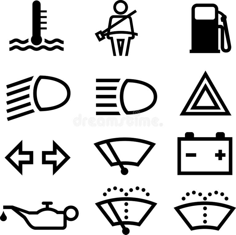 Car indicators stock vector. Illustration of drive, black - 8037604