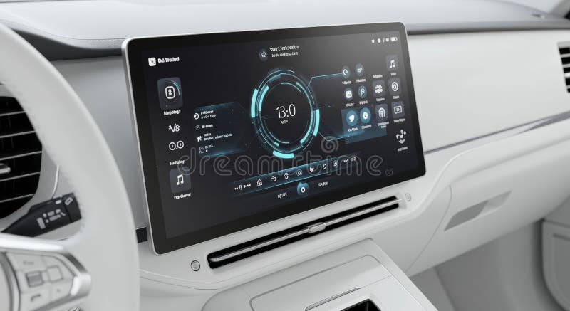 Car Infotainment System Displaying Modern Interface with Sleek Design ...
