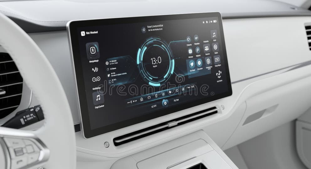 Car Infotainment System Displaying Modern Interface with Sleek Design ...