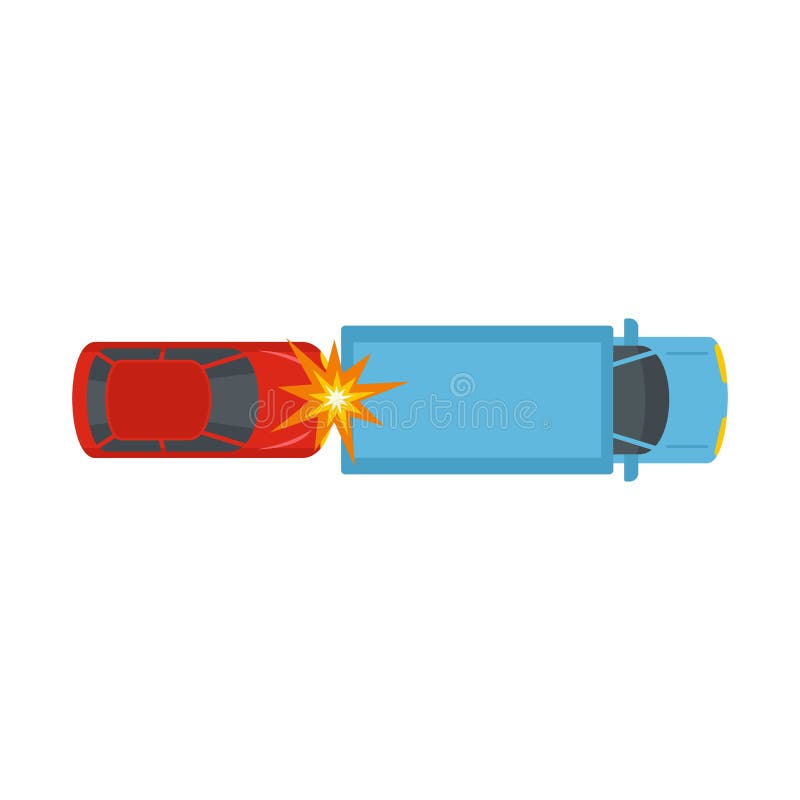 Car Injury Icon, Flat Style Stock Illustration - Illustration of ...