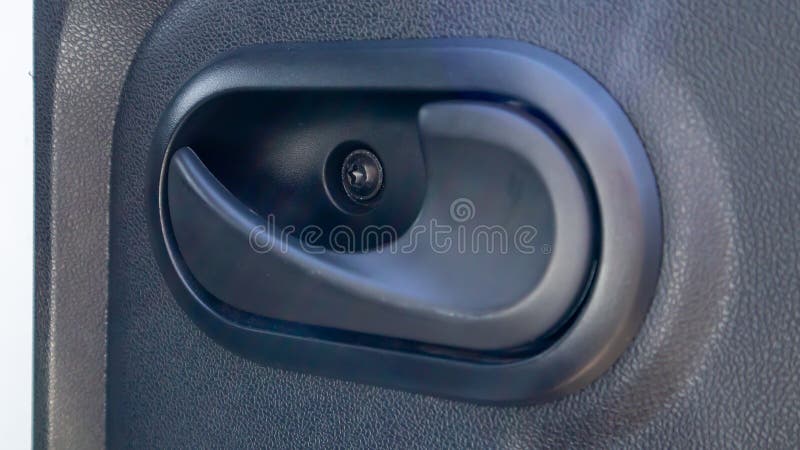 The Car is Inside. Closeup of Car Door Handle, Car Door Inside Stock ...
