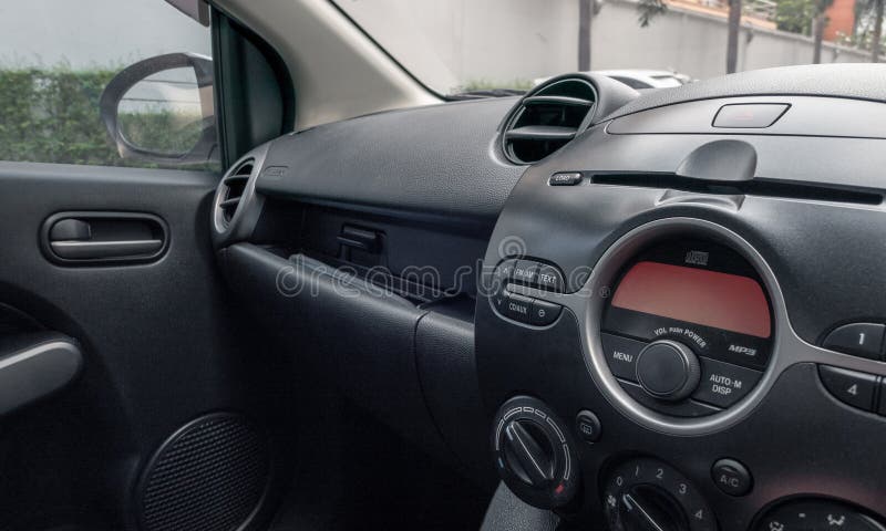 Car Inside Driver Place with Dashboard Control. Stock Image - Image of ...
