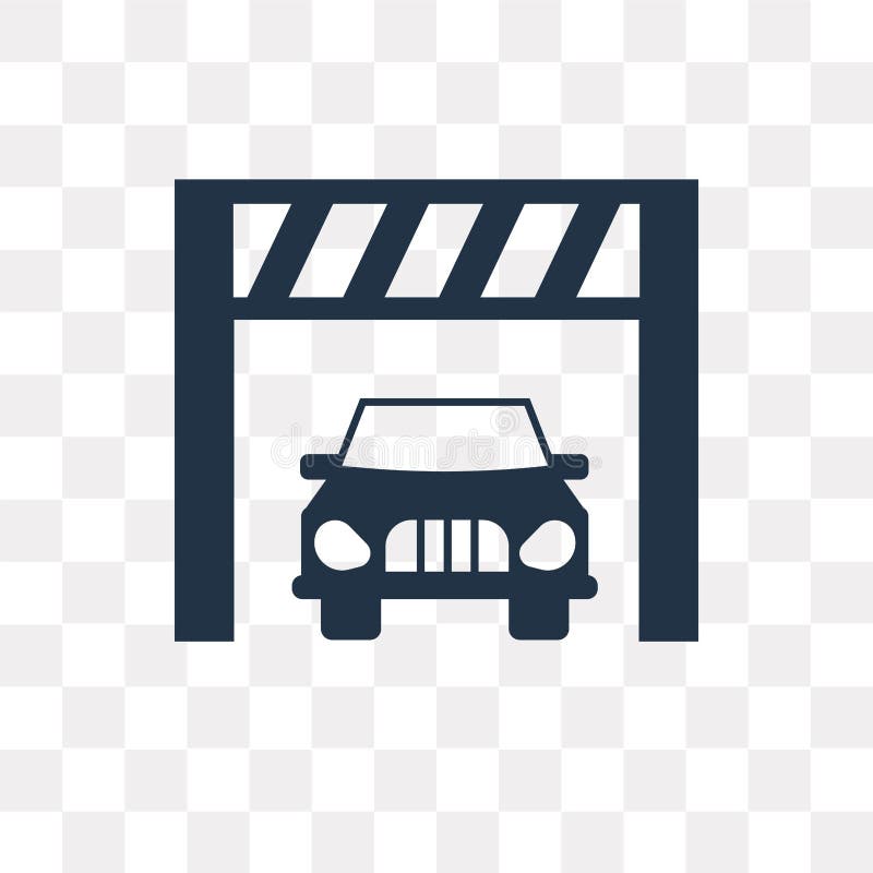 Car Inside a Garage Vector Icon Isolated on Transparent Background, Car ...