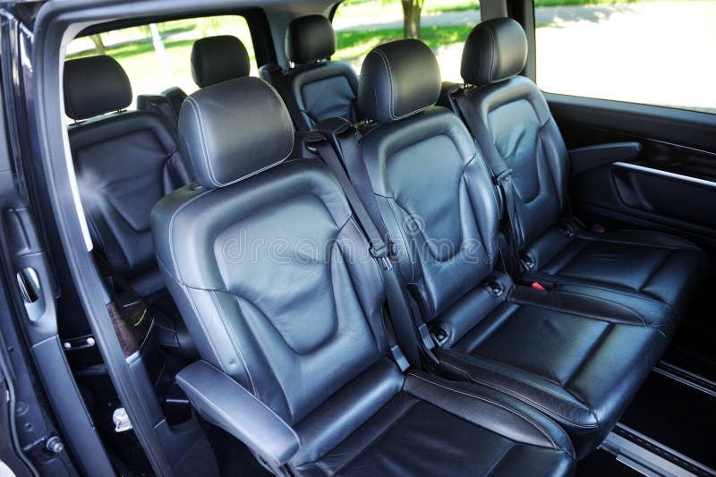 Car Inside. Interior of Prestige Luxury Modern Car. Stock Image - Image ...