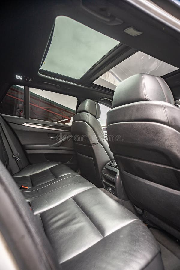 Car Inside. Interior of Prestige Modern Car. Comfortable Leather Seats ...