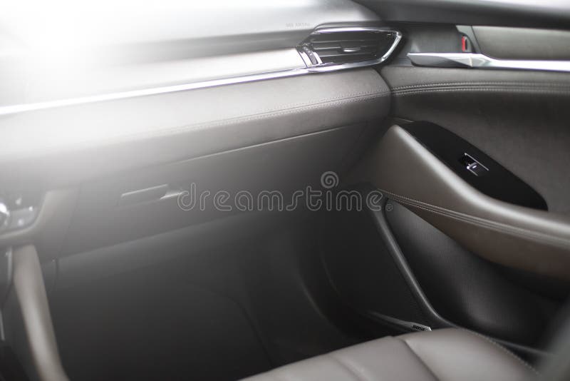 Car Inside. New Modern Interior of Premium Car with Leather Seats Stock ...