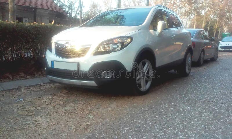 Withe Car Left Side on the Front Editorial Photography - Image of back ...