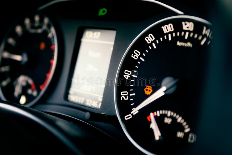 Car Instrument Panel. Car Dashboard. Pidometer Strelkas Stock Photo ...