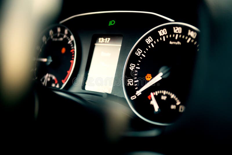 Car Instrument Panel. Car Dashboard. Pidometer Strelkas Stock Image ...