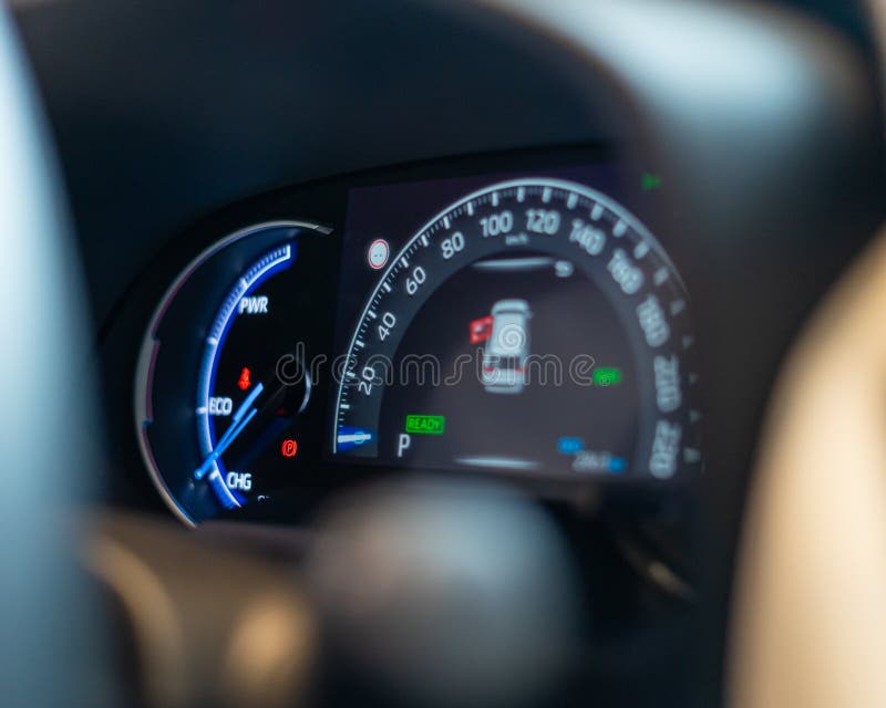 Car Instrument Panel Dashboard with Speedometer, Tachometer, Odometer ...