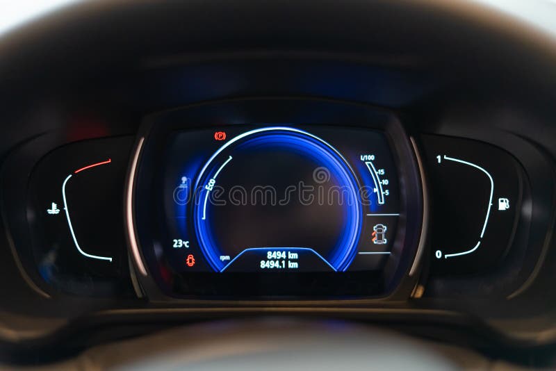 Car Instrument Panel Dashboard with Speedometer, Tachometer, Odometer ...