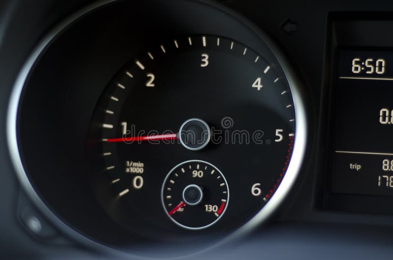 Car Instrument Panel with Light Reflection Stock Image - Image of ...