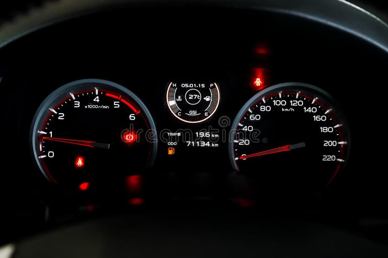 Car? Speed Motor of? Night, Car? Dashboard? Modern? Automobile Control ...