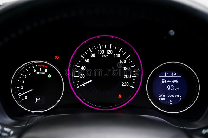 Car? Instrument Panel, Car? Speed Motor of? Night, Stock Image - Image ...