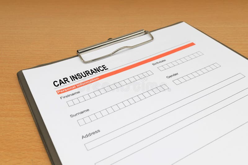 Car Insurance Application Form Stock Photo - Image of collision ...