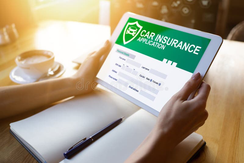 Car Insurance Application Form on Screen. Internet and Business Concept ...