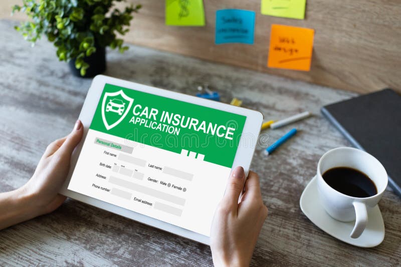 Car Insurance Application Form on Screen. Internet and Business Concept ...