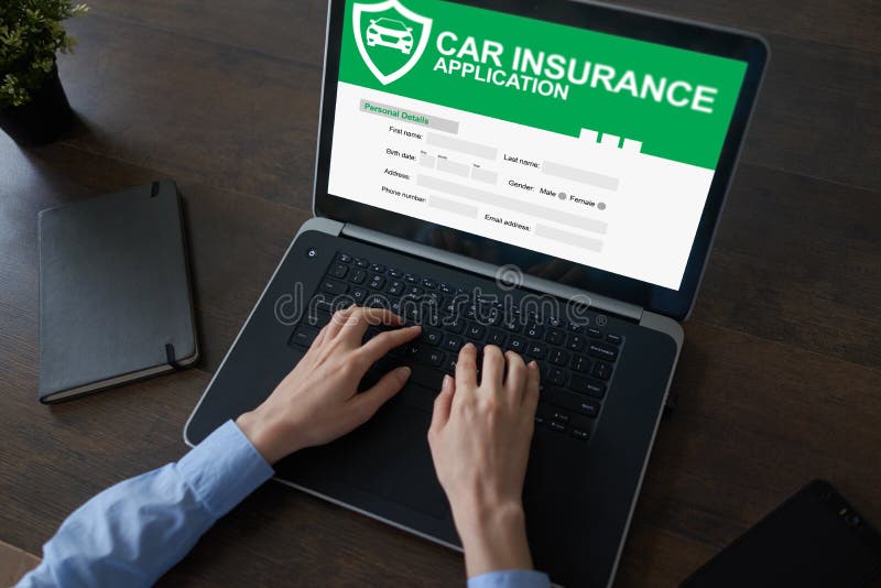 Car Insurance Application Form on Screen. Internet and Business Concept ...