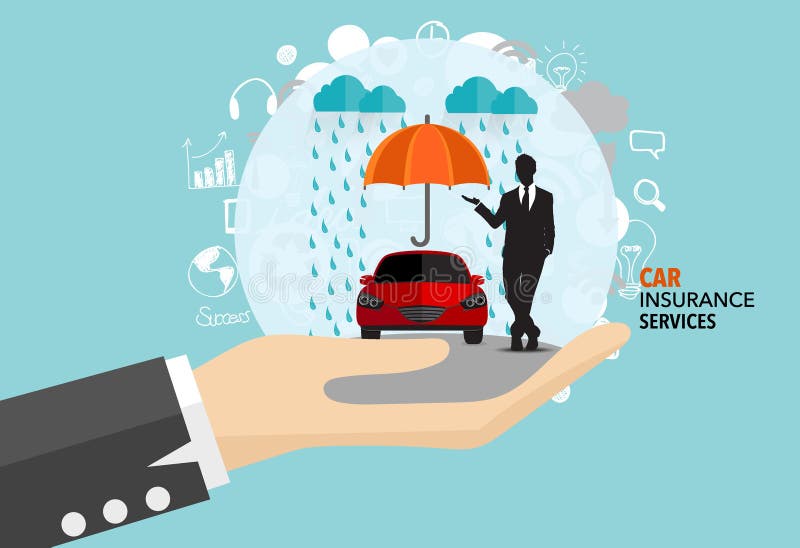Car Insurance Business Service. Vector Illustration Concept of I Stock ...