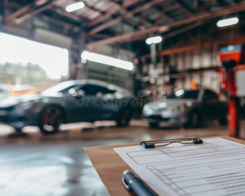 Car Insurance Checklist on Clipboard in Garage with Customizable Auto ...