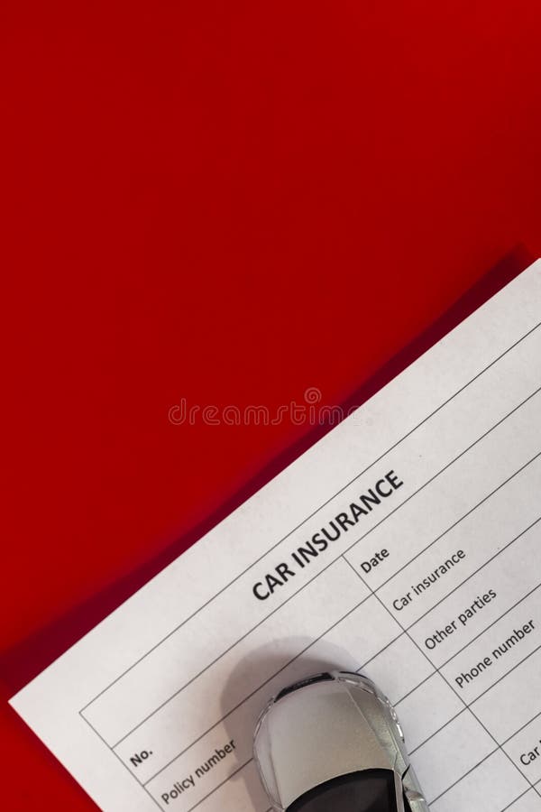 Car Insurance Concept. Blank Insurance with Toy Car and Calculator ...