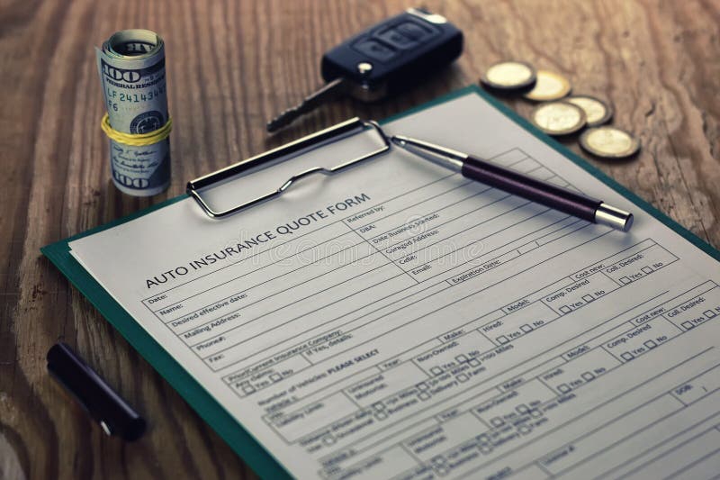 Auto Insurance Contract Money Stock Photo - Image of concept ...