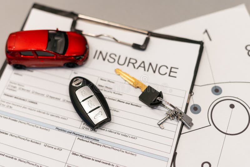 Car Insurance Form with Car Key Stock Image - Image of transport ...