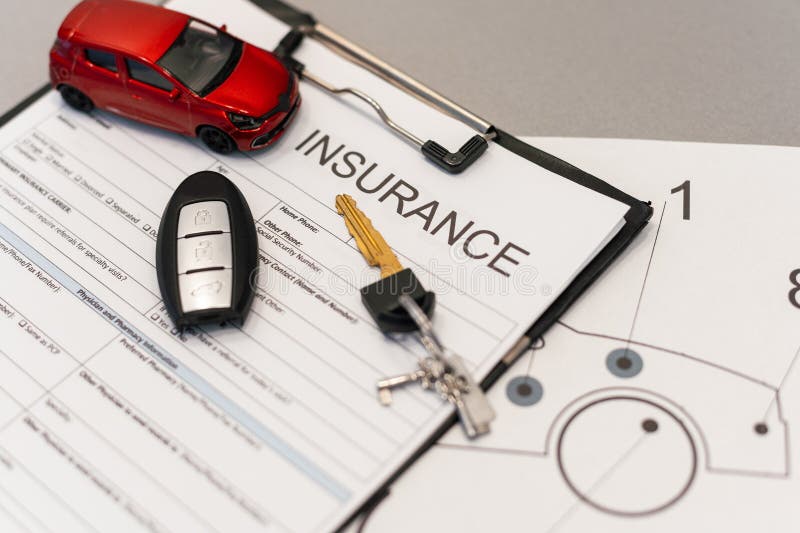 Car Insurance Form with Car Key Stock Photo - Image of concept, safety ...
