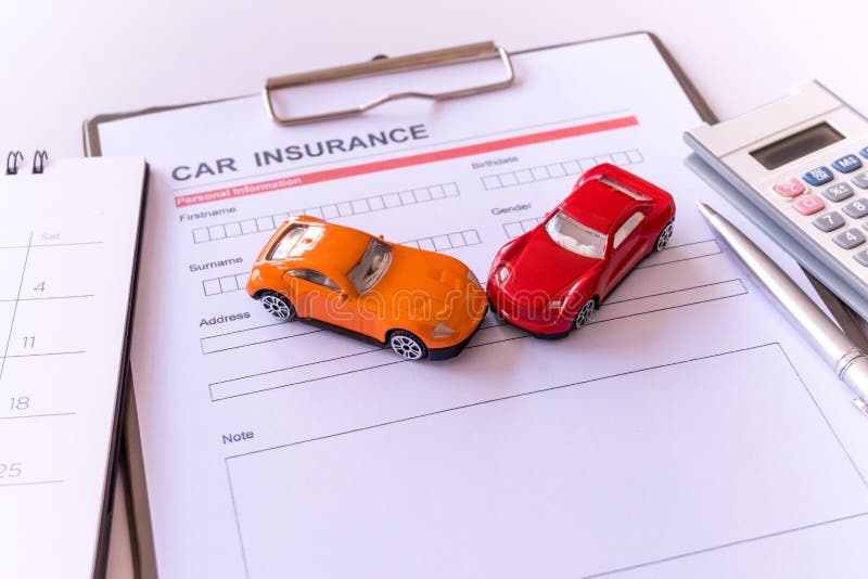 Car Insurance Form with Model and Policy Document Stock Image - Image ...