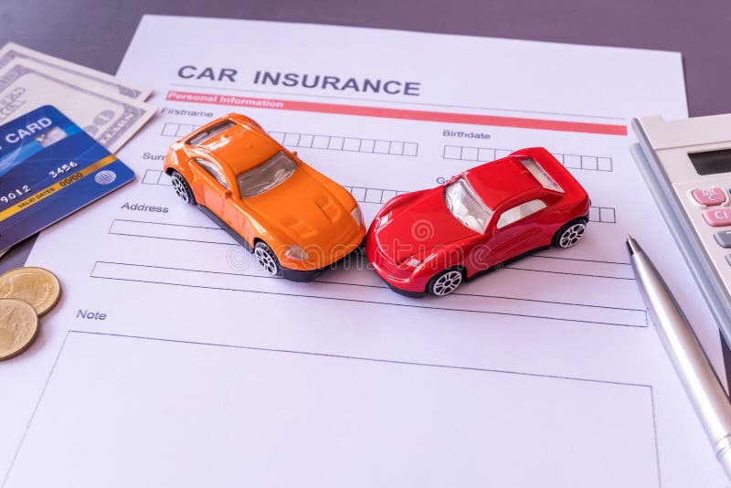 Car Insurance Form with Model and Policy Document Stock Image - Image ...