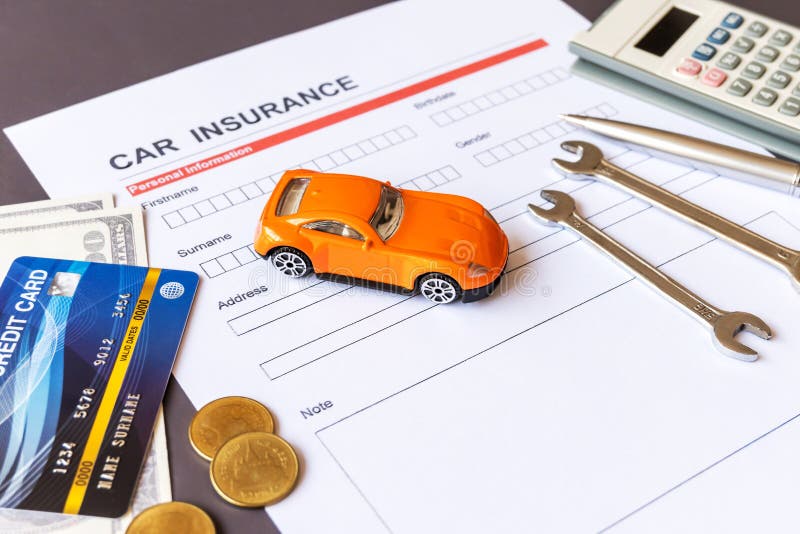Car Insurance Form with Model and Policy Document Stock Image - Image ...