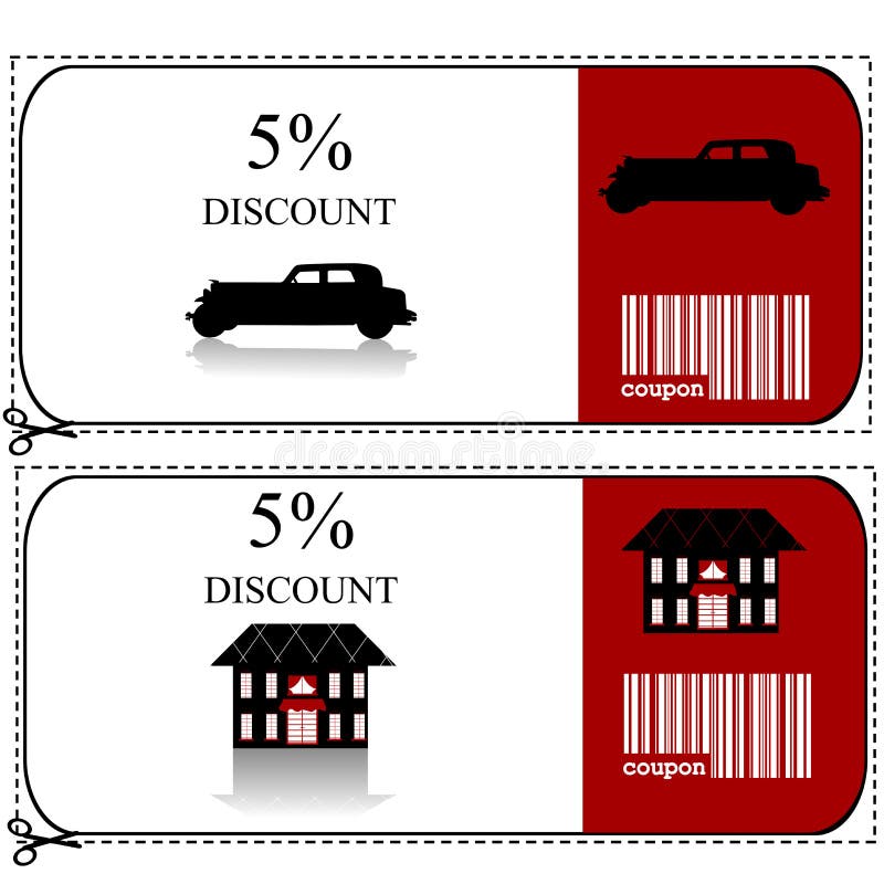 Car Insurance and House Insurance Gift Voucher Stock Vector ...