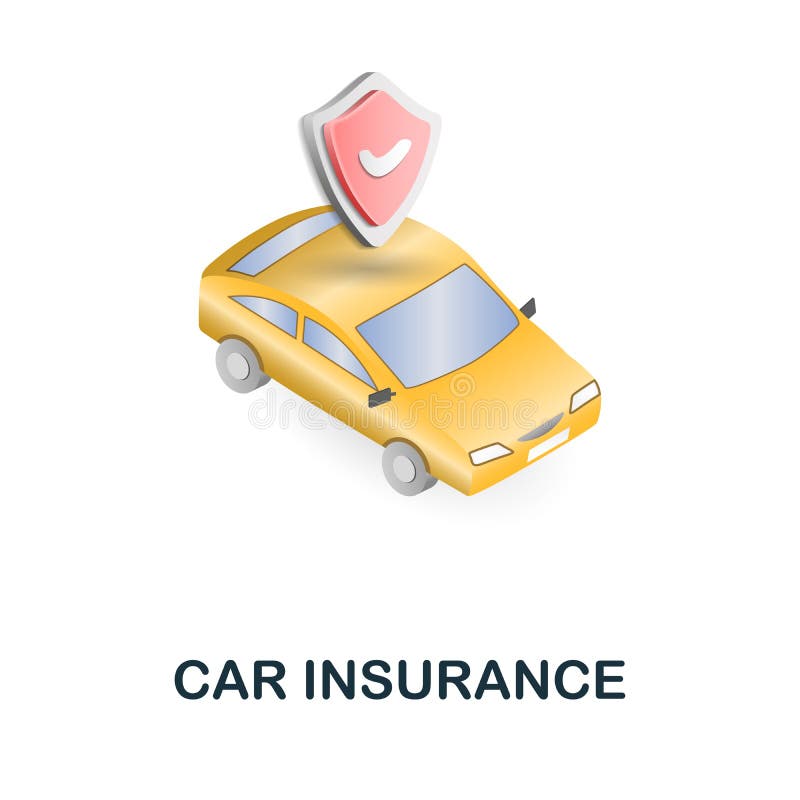 Car Insurance Icon. 3d Illustration from Insurance Collection Stock ...