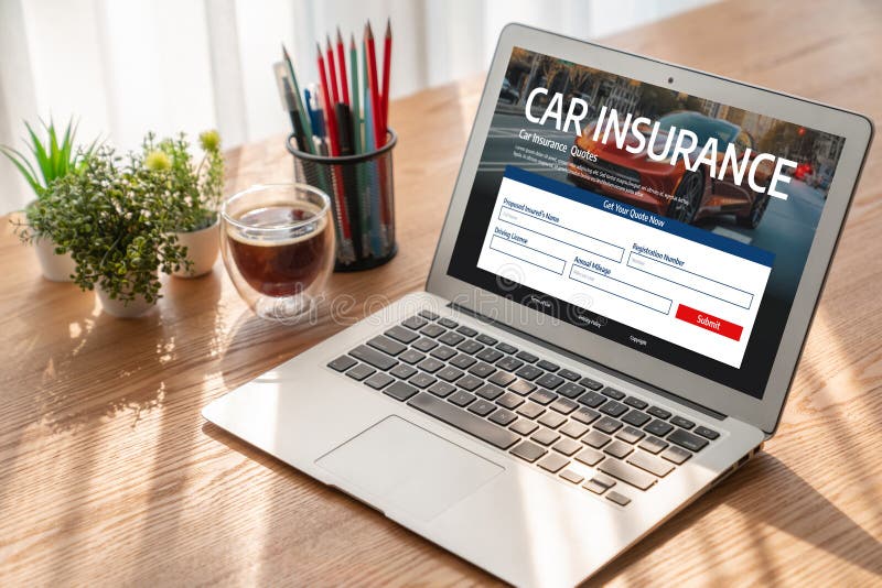 Car Insurance Online Website on Computer Screen for Insure Snugly Stock ...
