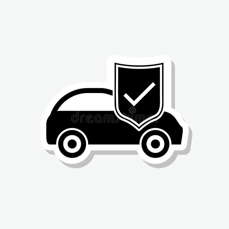 Car Insurance Sticker Icon Isolated on Gray Background Stock Vector ...