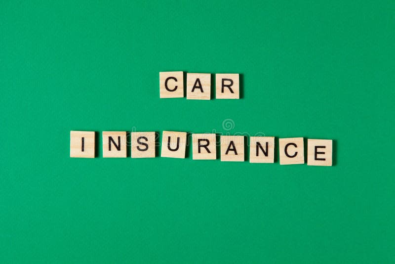 Car Insurance Text by Wooden Letters on Green Background Stock Photo ...