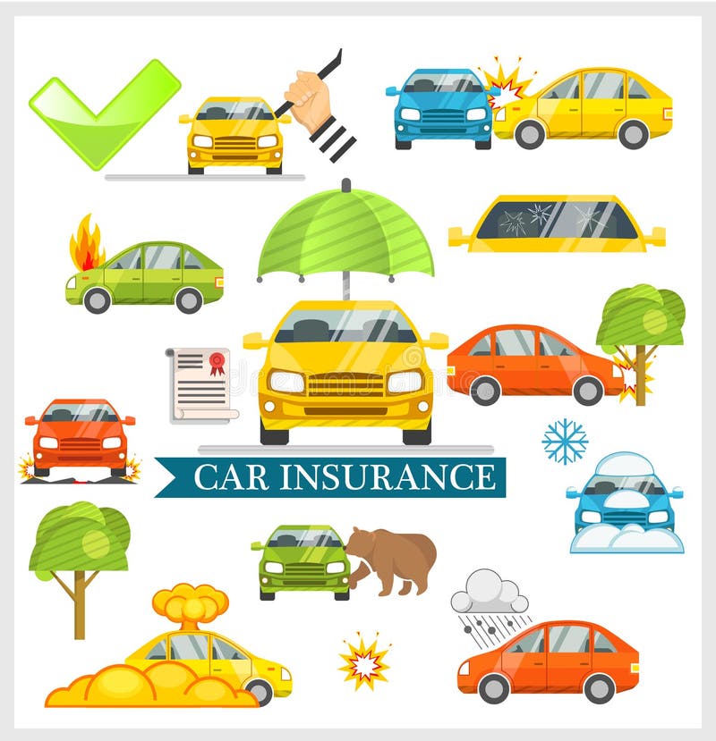Car Insurance Vector Illustration Stock Vector - Illustration of ...