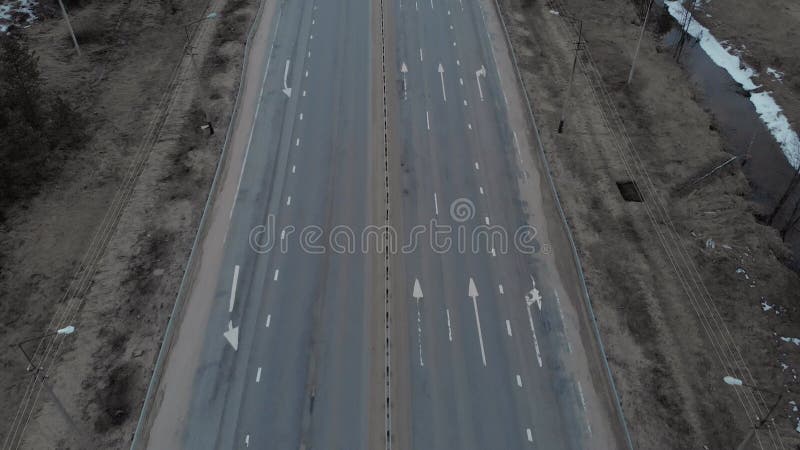 A Car Interchange with an Overpass on a Cloudy Spring Evening in the ...