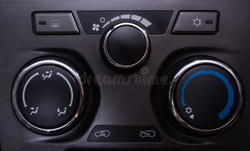 Car Interior Air Conditioning Buttons Stock Image - Image of button ...